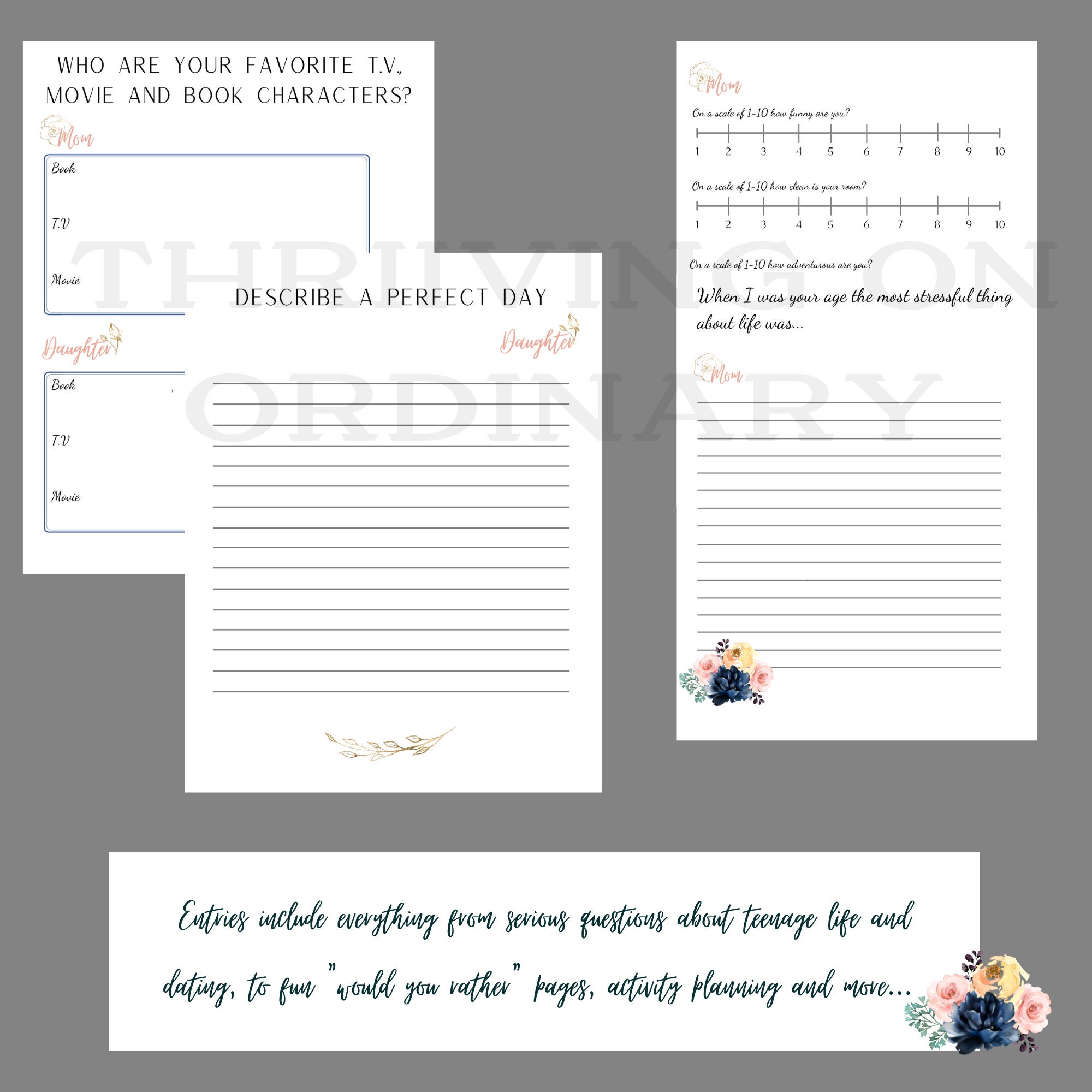 Mom & Daughter Journal, Mom and Me Journal , Mom/daughter Keepsake ...