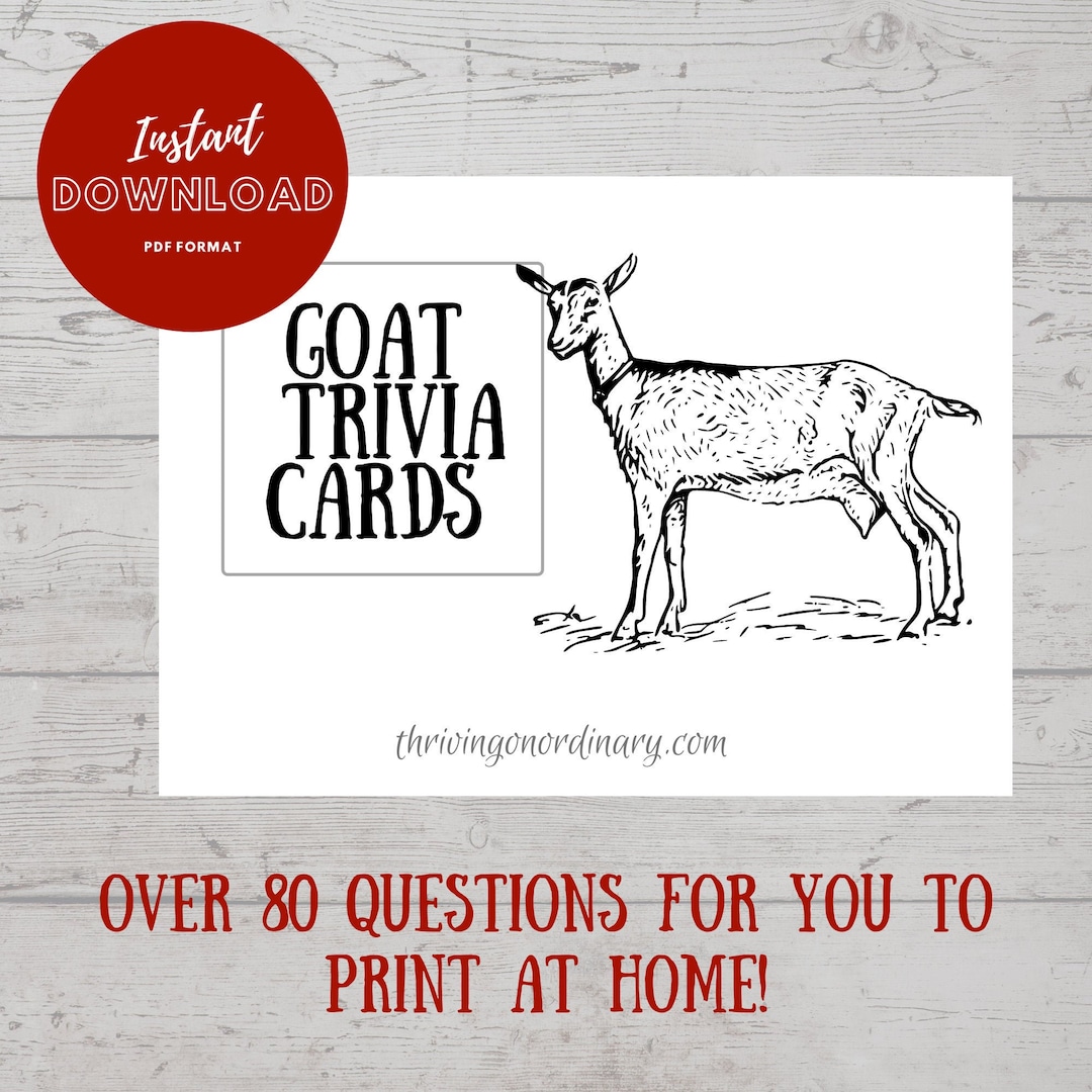 Goat Trivia Flash Cards, Goat Facts Study Cards, Goat Bowl Question ...