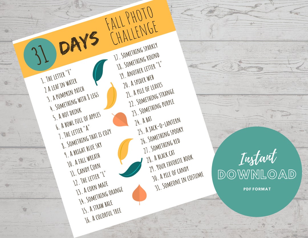 Fall Scavenger Hunt, Autumn Inspired Photo Challenge, Family Activity ...