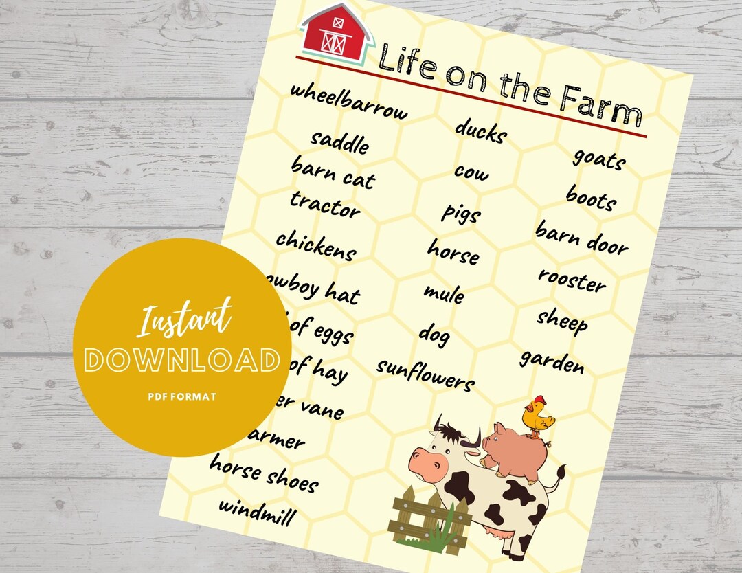 Scavenger Hunt, "life on a Farm", Photo Challenge, Farm Treasure Hunt ...