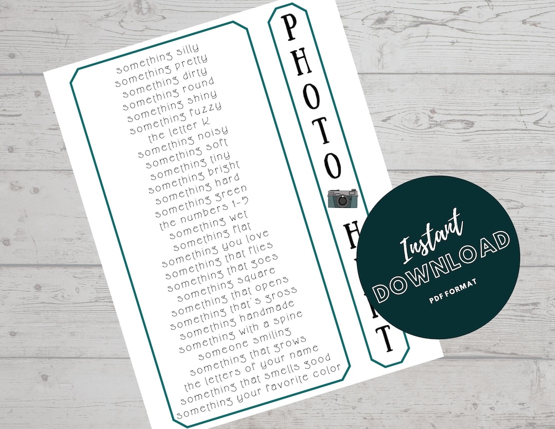 Scavenger Hunt, Treasure Hunt, Photo Challenge, Screen Free Activity ...