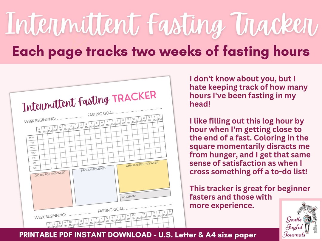 Intermittent Fasting Tracker Printable Fasting Log Planner - Etsy