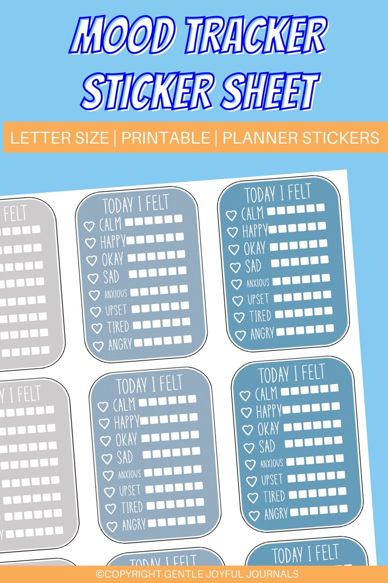 Daily Mood Tracker Sticker Sheet for Paper Planners Self Care - Etsy