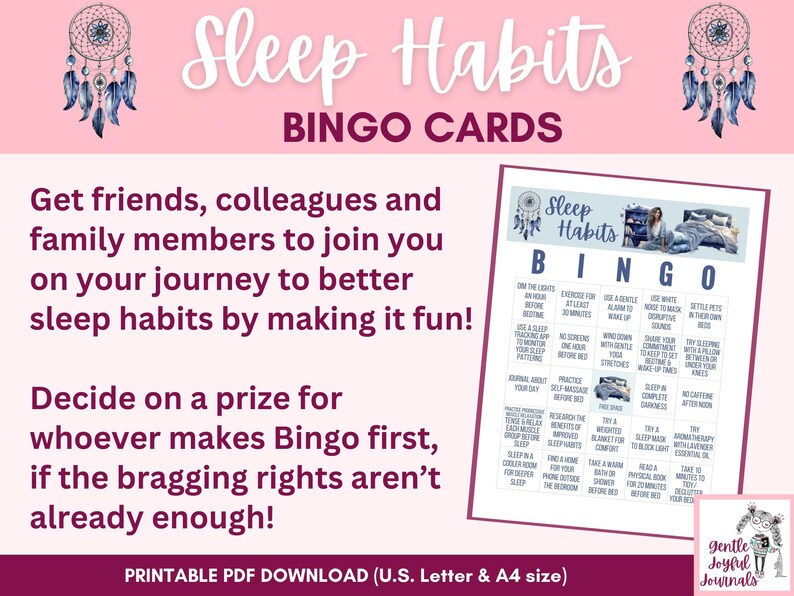Sleep Habits Bingo Printable 60 Unique Bingo Cards Sweet Dreams LARGE ...
