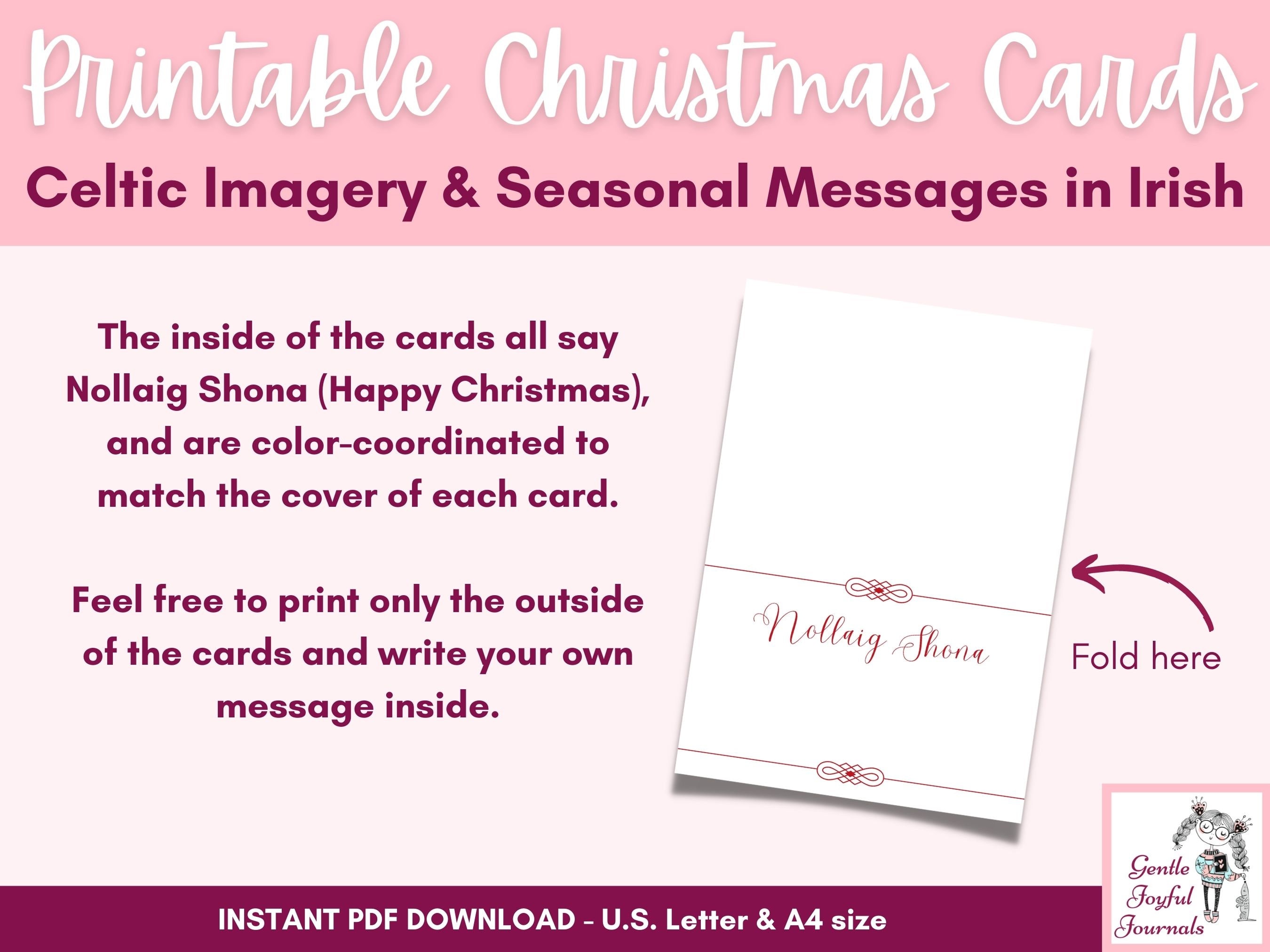 Irish Christmas Cards Printable Celtic Imagery and Xmas Greetings in ...