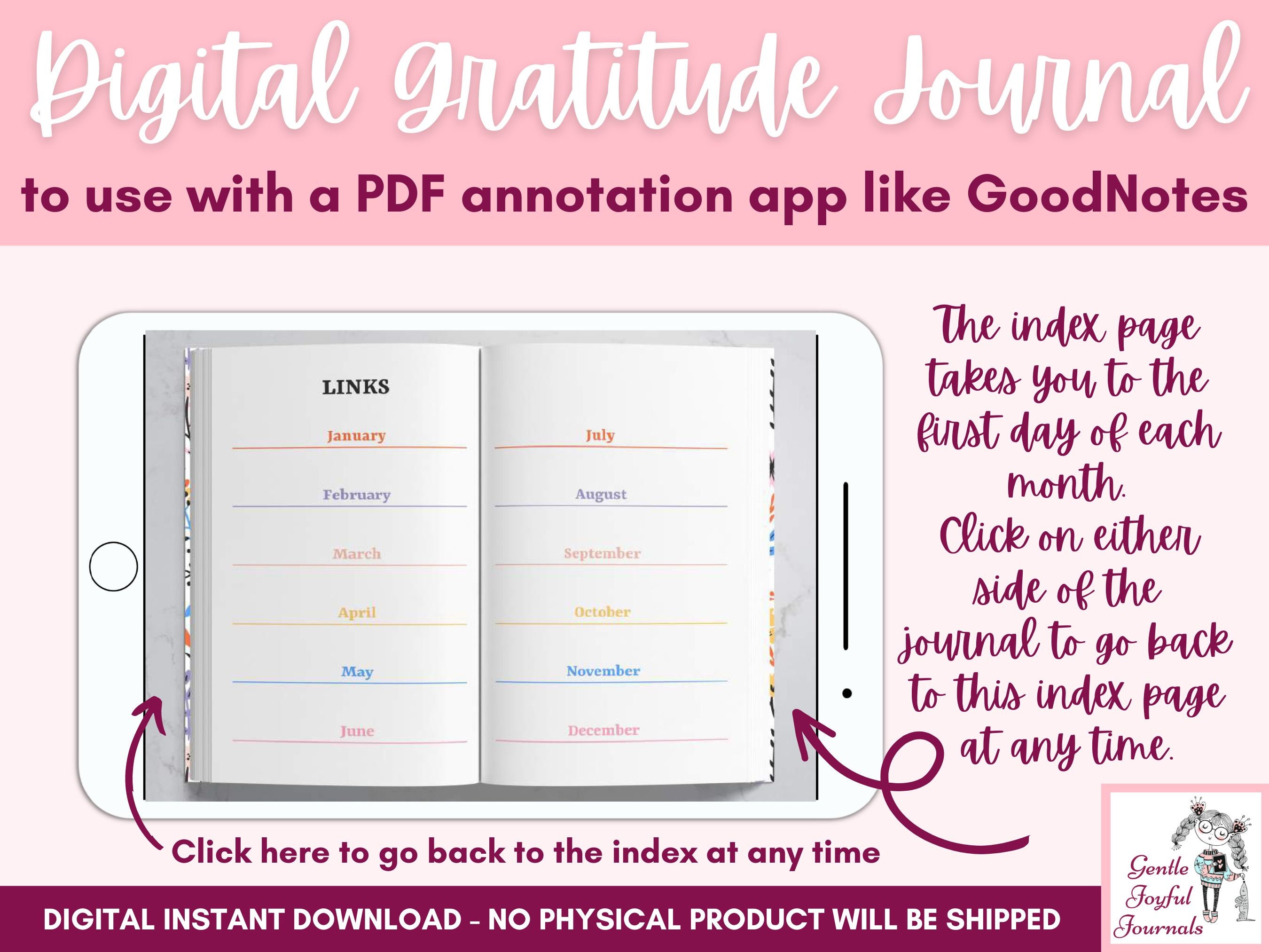 Digital 5 Year Gratitude Journal Floral Cover One Line A Day - Etsy