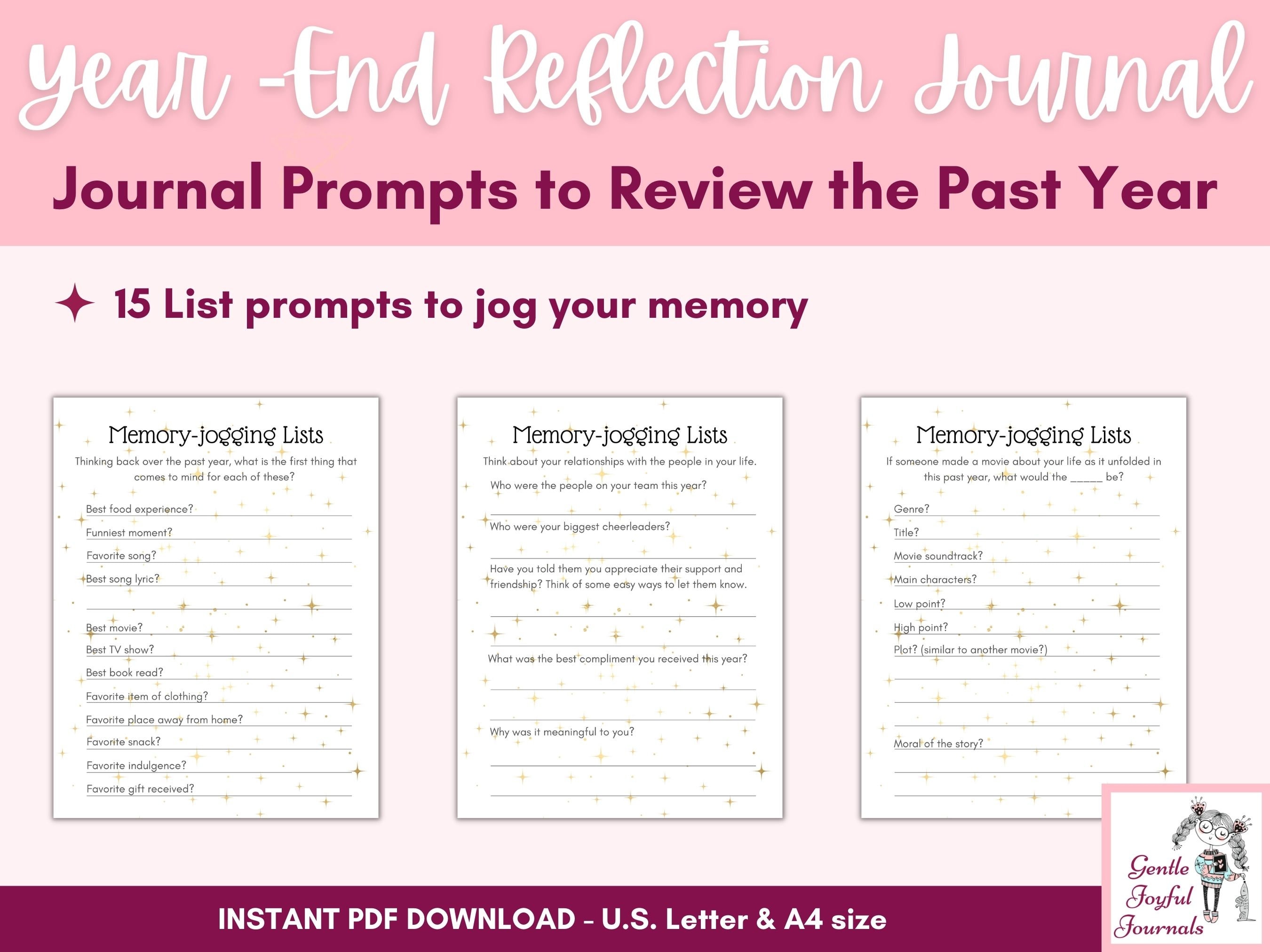 Year End Reflection Journal Printable Workbook Year in Review Self ...
