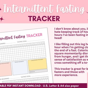 Intermittent Fasting Tracker Printable Fasting Log Planner Insert A4 ...
