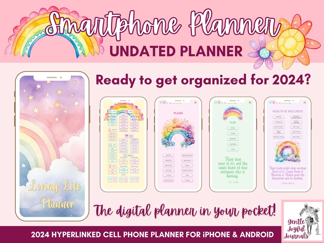 Undated Smartphone Planner Digital Pocket Planner iPhone Android Smart ...