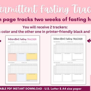 Intermittent Fasting Tracker Printable Fasting Log Planner Insert A4 ...