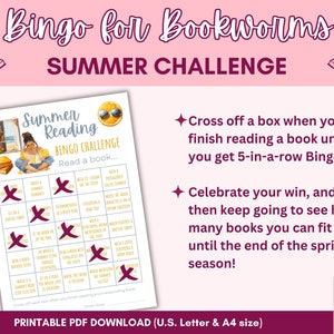 Summer Reading Bingo Challenge & Reading Log for Book Lovers TBR ...