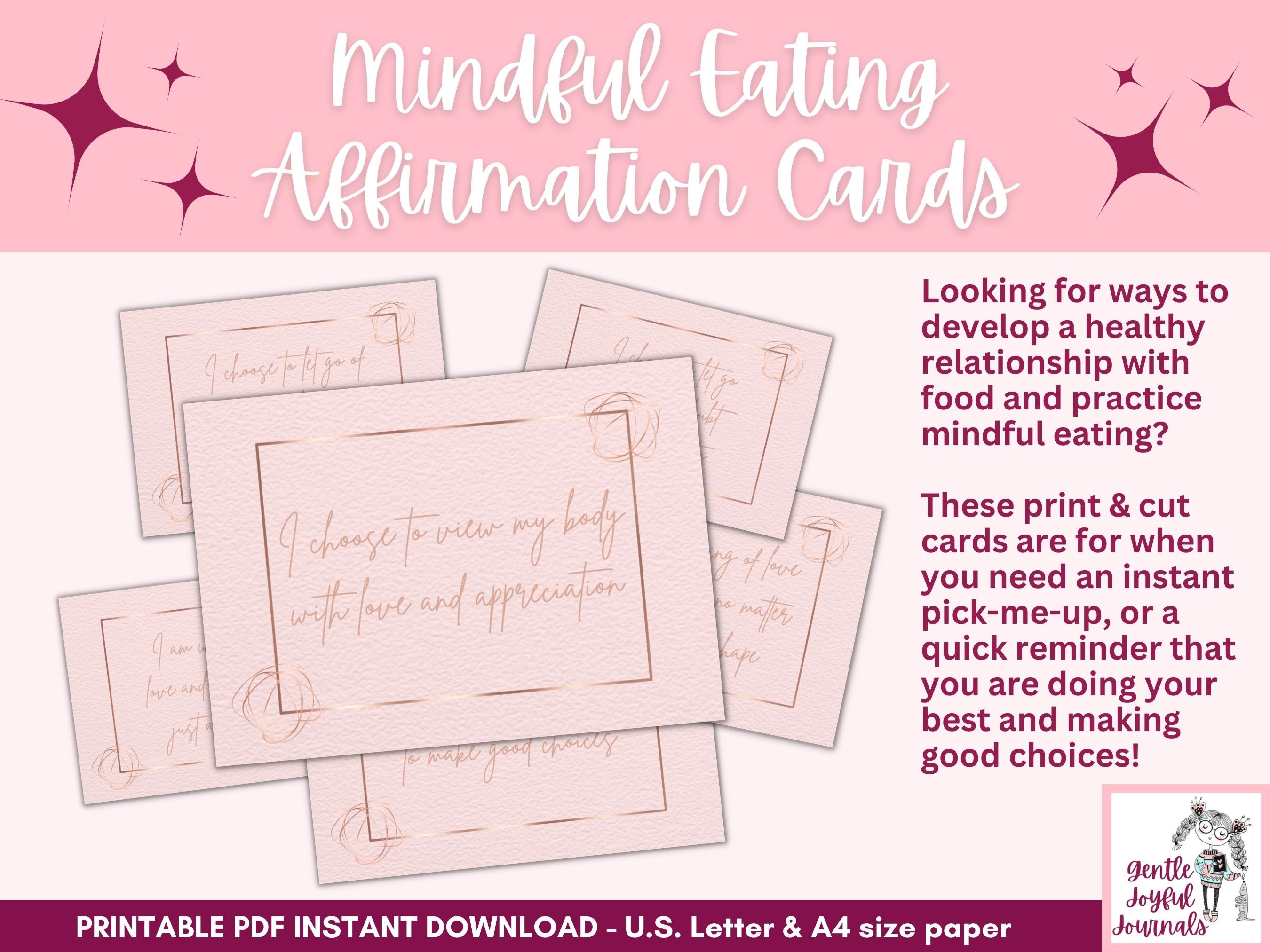 Affirmation Cards for Mindful Eating Healthy Approach to Weight Loss ...