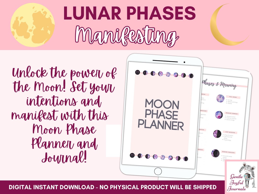 Manifesting by the Moon Printable Planner and Journal Lunar Phases ...