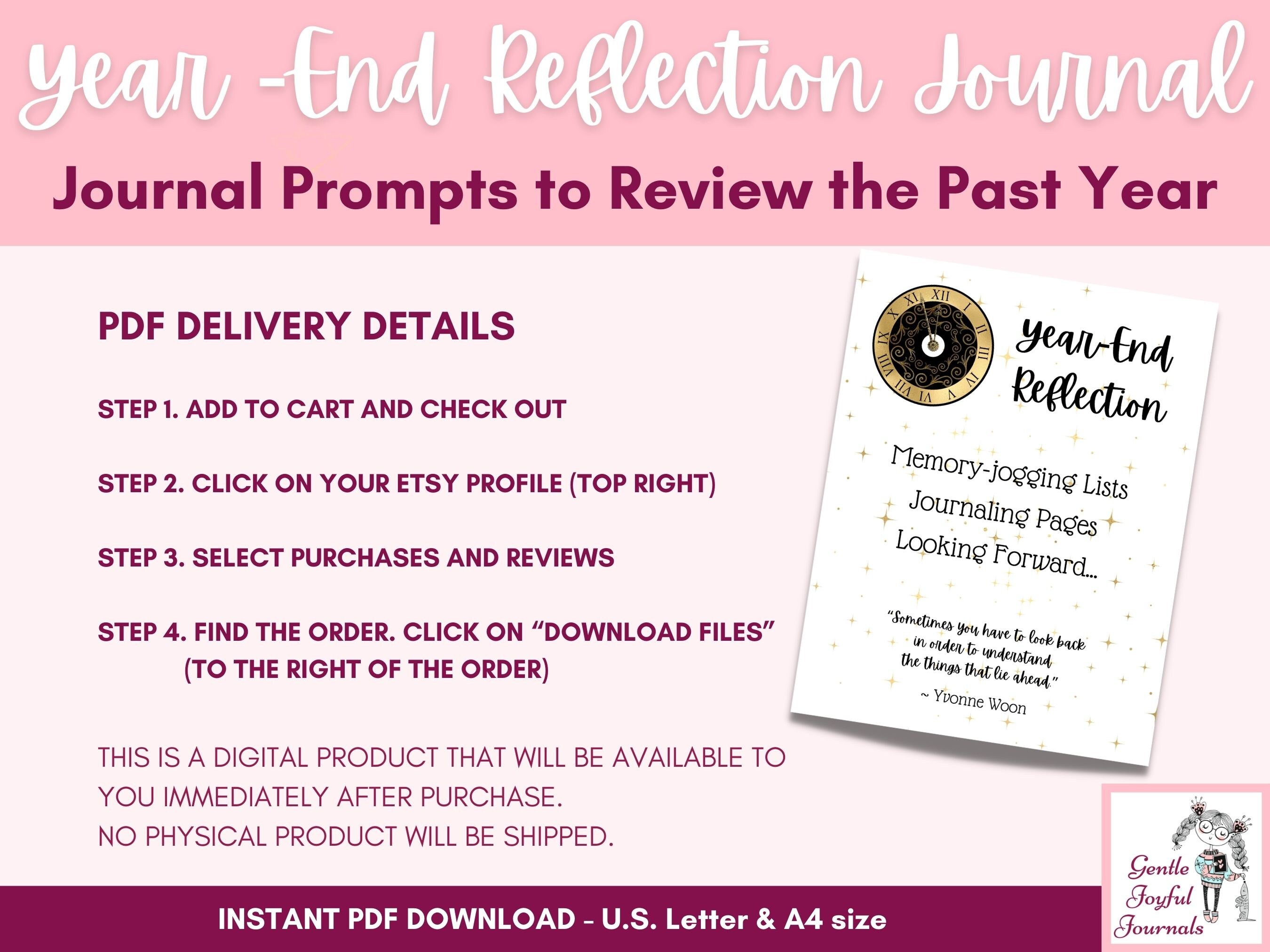 Year End Reflection Journal Printable Workbook Year in Review Self ...