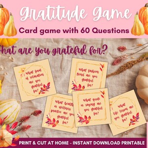 Gratitude Game Printable Question Cards Thanksgiving Activity Spark ...