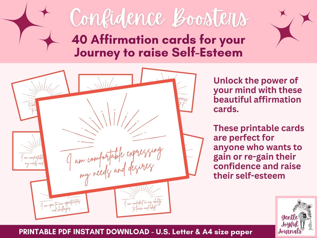 Affirmation Cards for Boosting Confidence and Self-esteem Sunburst ...