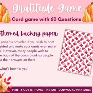 Gratitude Game Printable Question Cards Thanksgiving Activity Spark ...