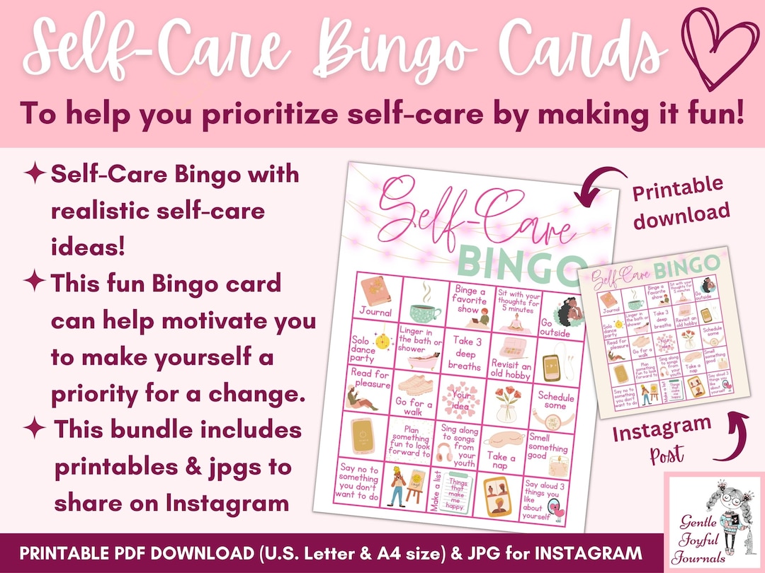 Self-care Bingo Printable PDF and Instagram Post to Share With Friends ...
