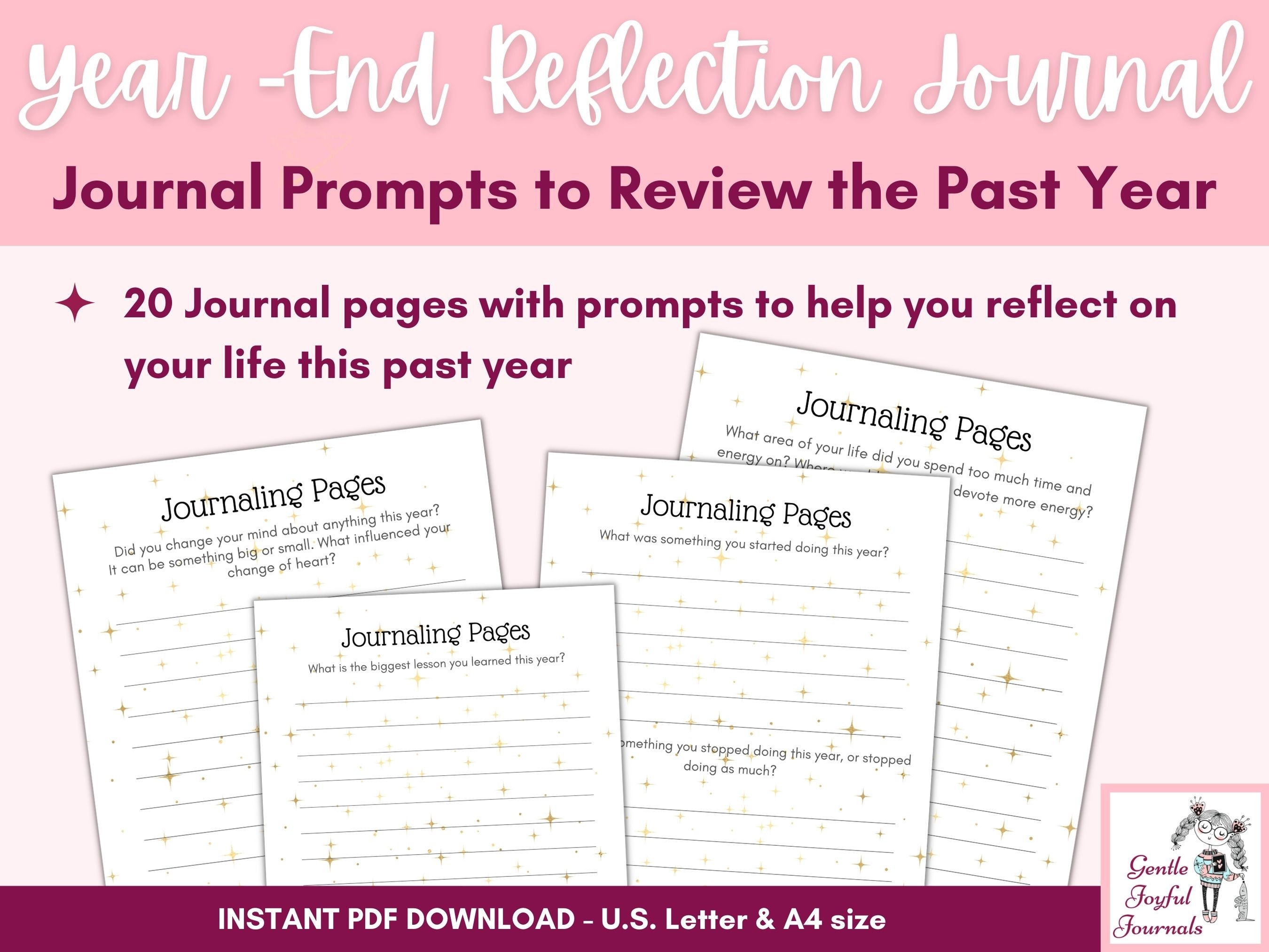 Year End Reflection Journal Printable Workbook Year in Review Self ...