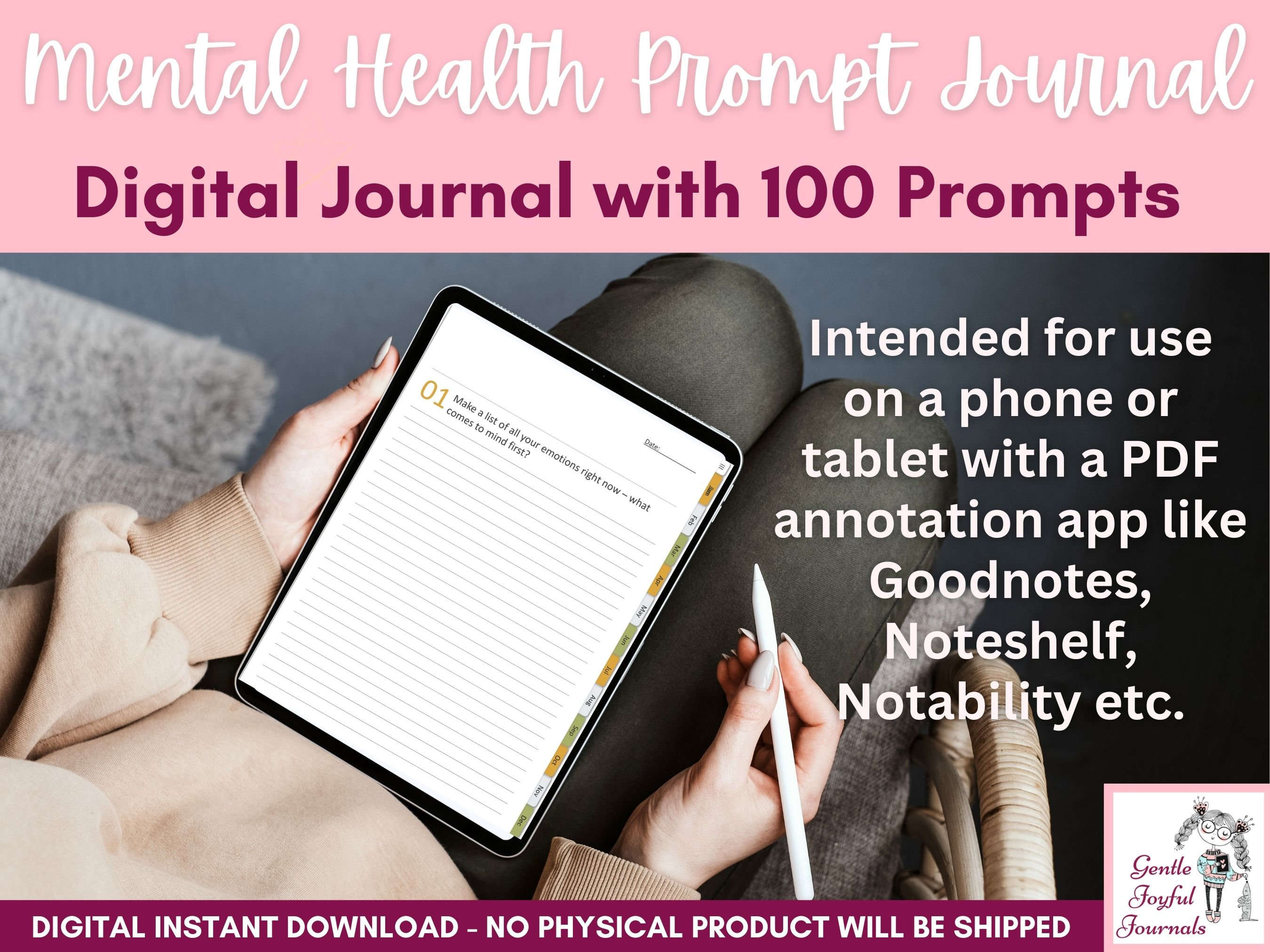 Mental Health Digital Journal 100 Journal Prompts Related to Mental ...