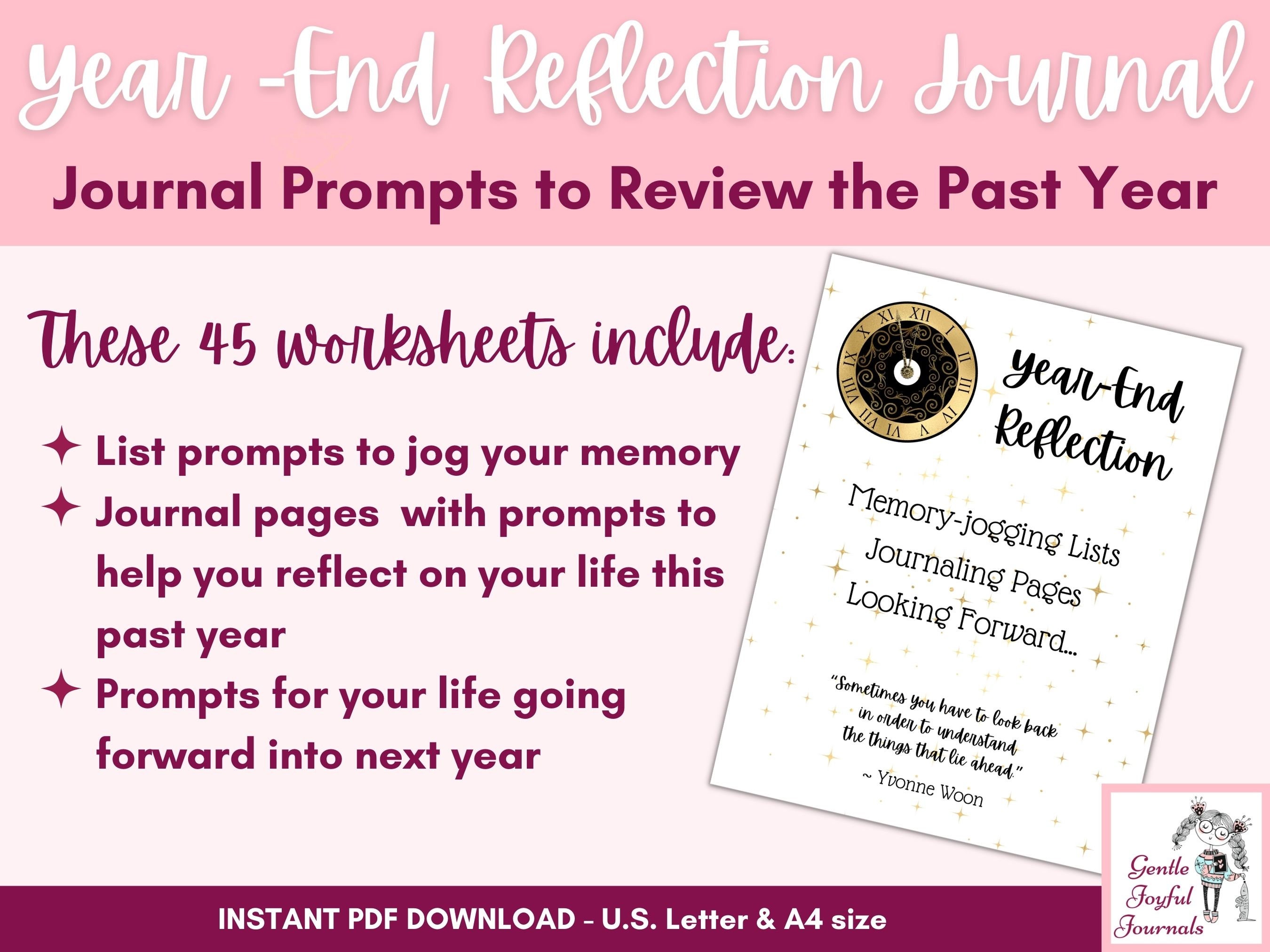 Year End Reflection Journal Printable Workbook Year in Review Self ...