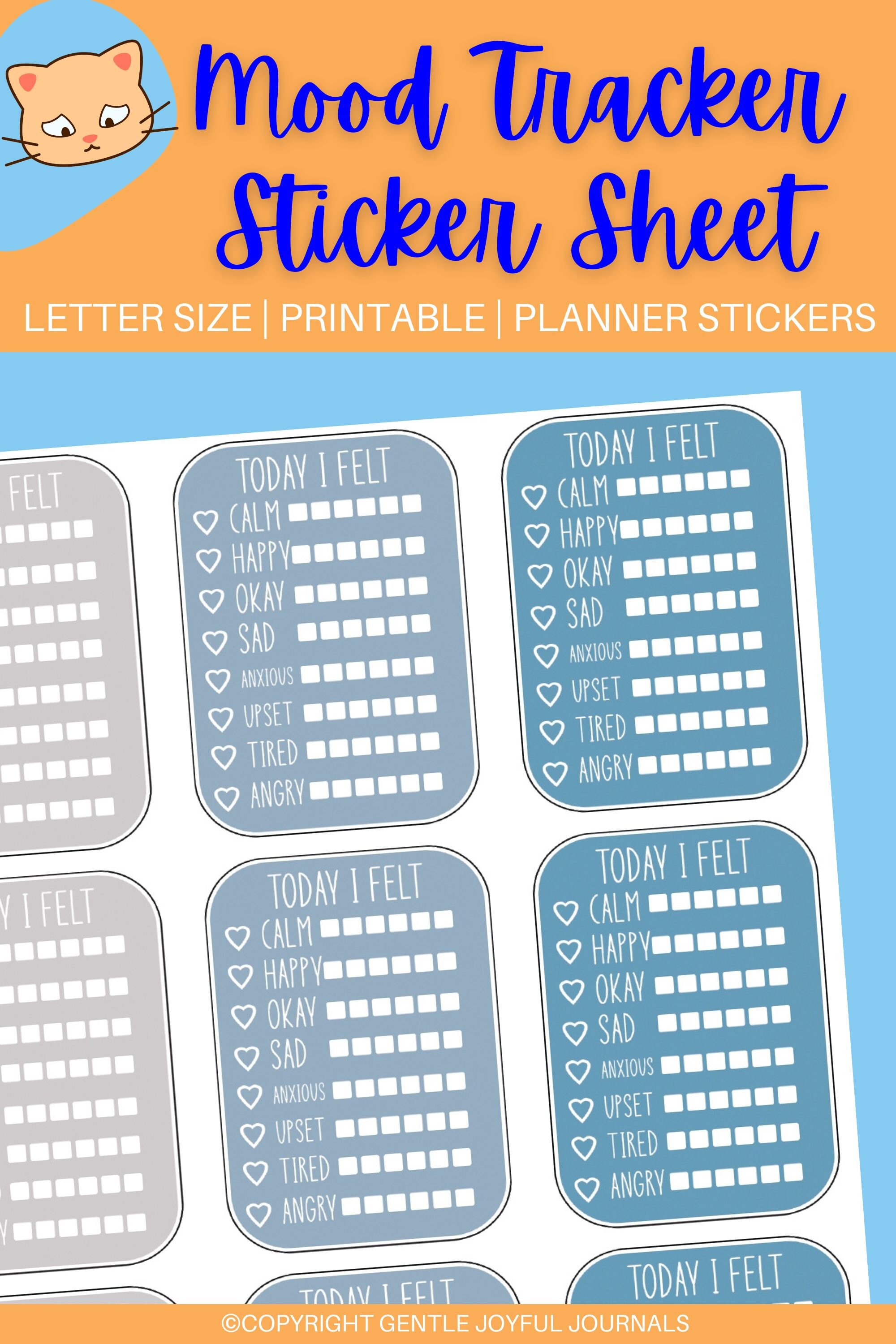 Daily Mood Tracker Sticker Sheet for Paper Planners Self Care - Etsy