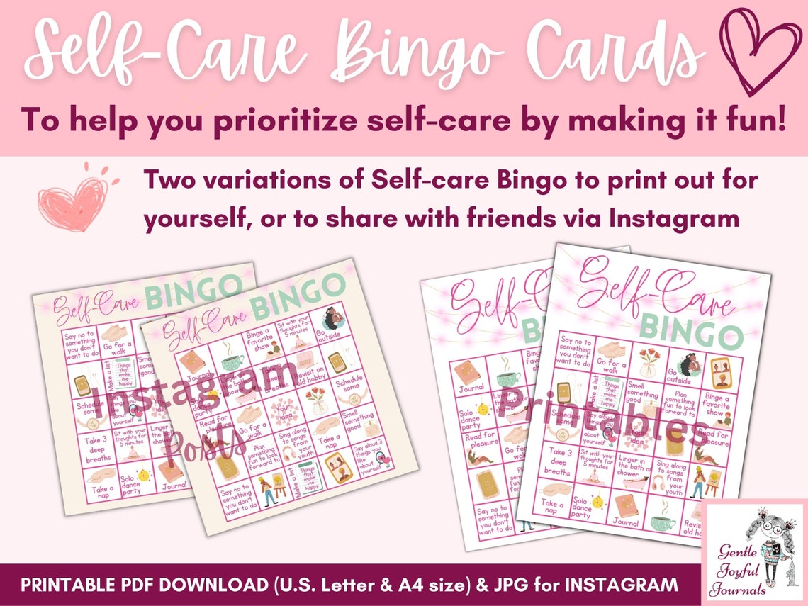 Self-care Bingo Printable PDF and Instagram Post to Share With Friends ...