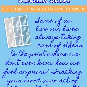 Daily Mood Tracker Sticker Sheet for Paper Planners Self Care - Etsy