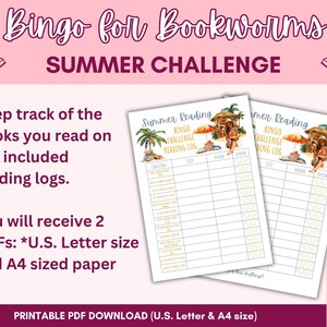 Summer Reading Bingo Challenge & Reading Log for Book Lovers TBR ...