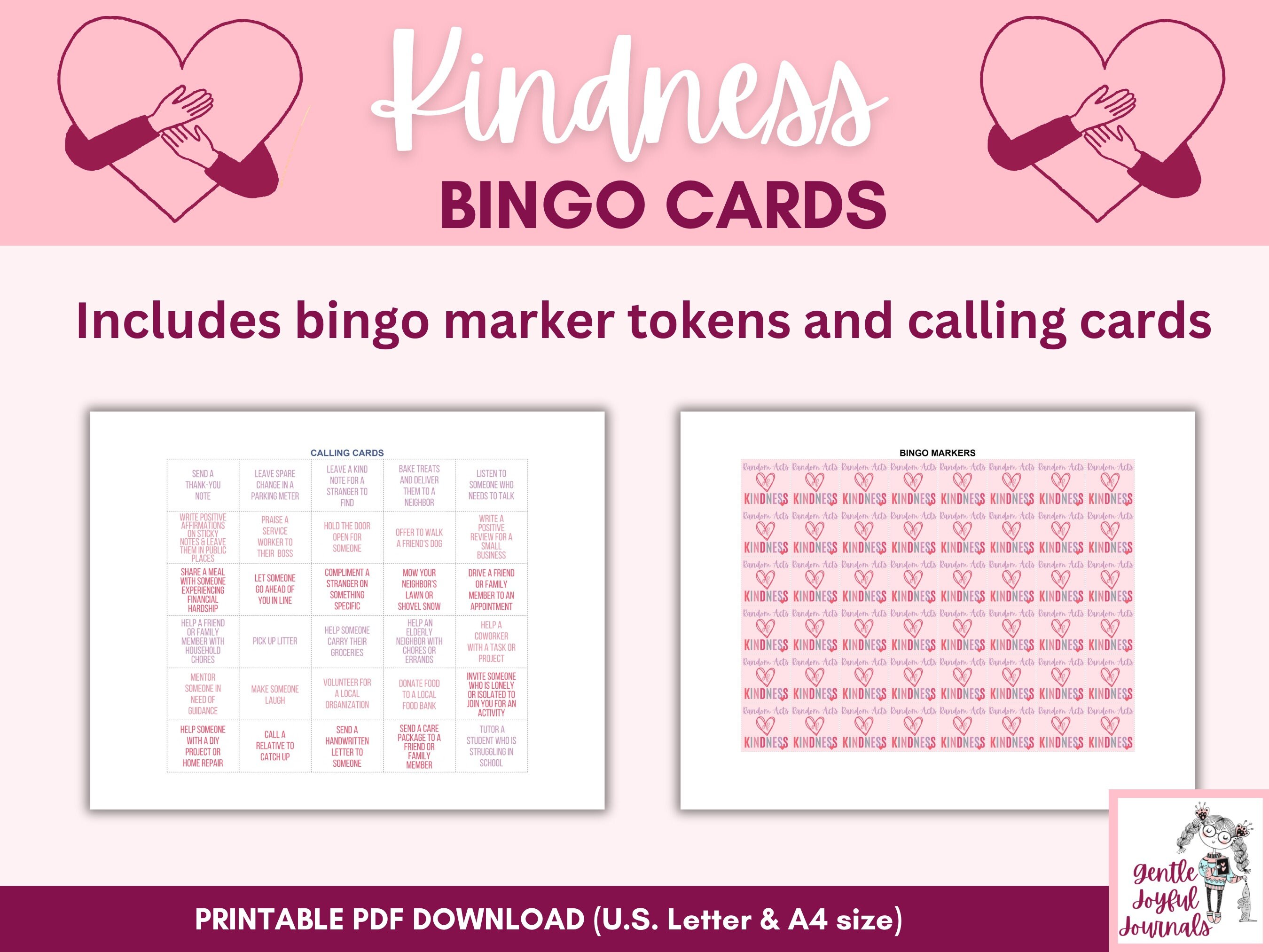 Random Acts of Kindness Bingo Printable 60 Unique Bingo Cards LARGE ...
