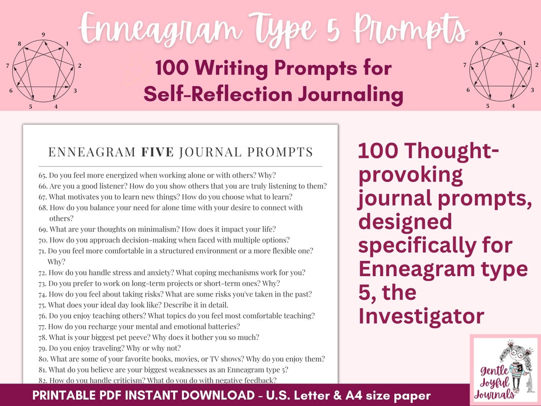 Enneagram Type 5 Journal Prompts Printable List of 100 Prompts Designed ...