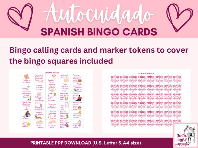Spanish Self-care Bingo Printable En Espanol 60 Unique Bingo Cards ...