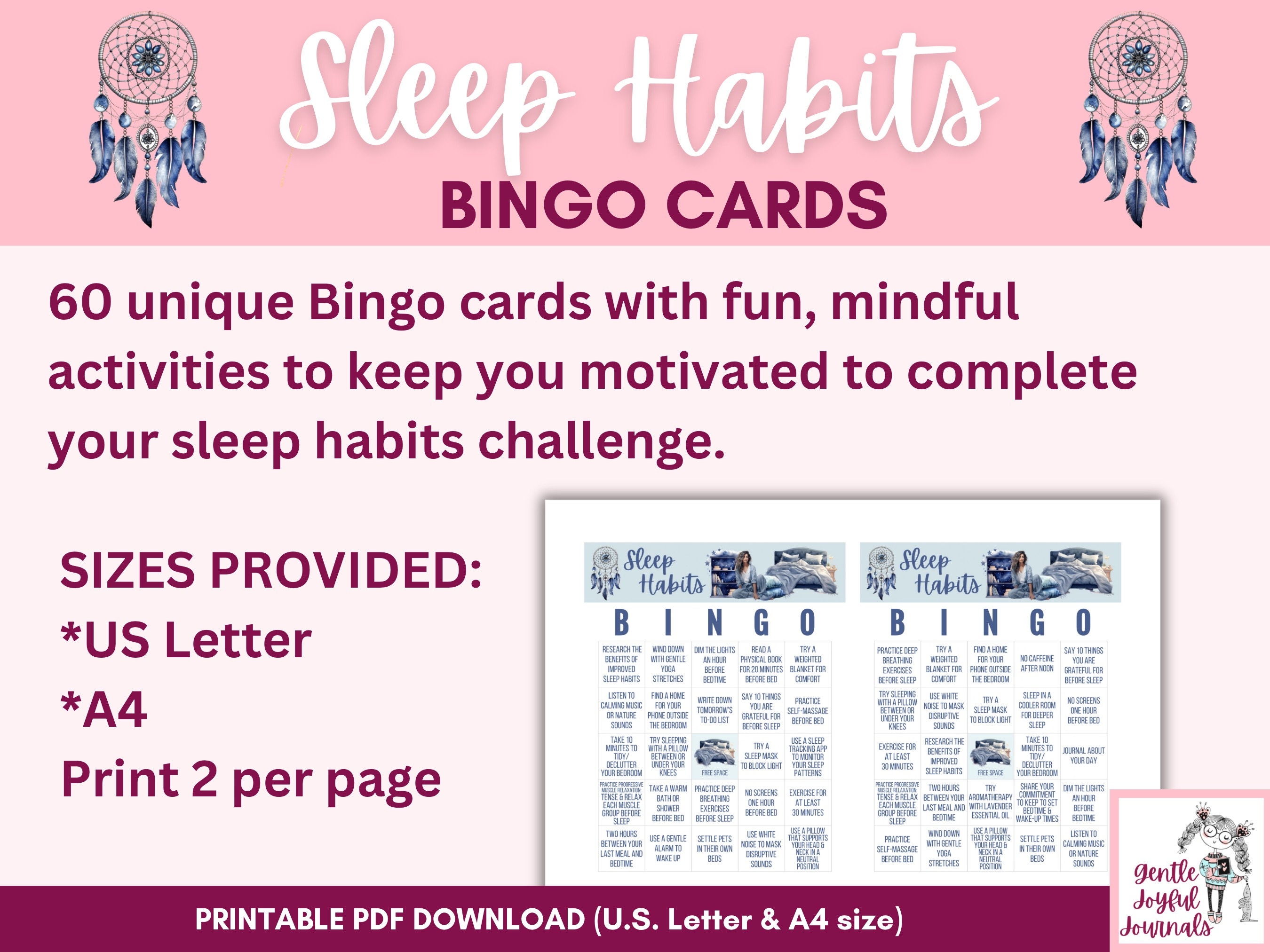Sleep Habits Bingo Printable 60 Unique Bingo Cards Sweet Dreams LARGE ...