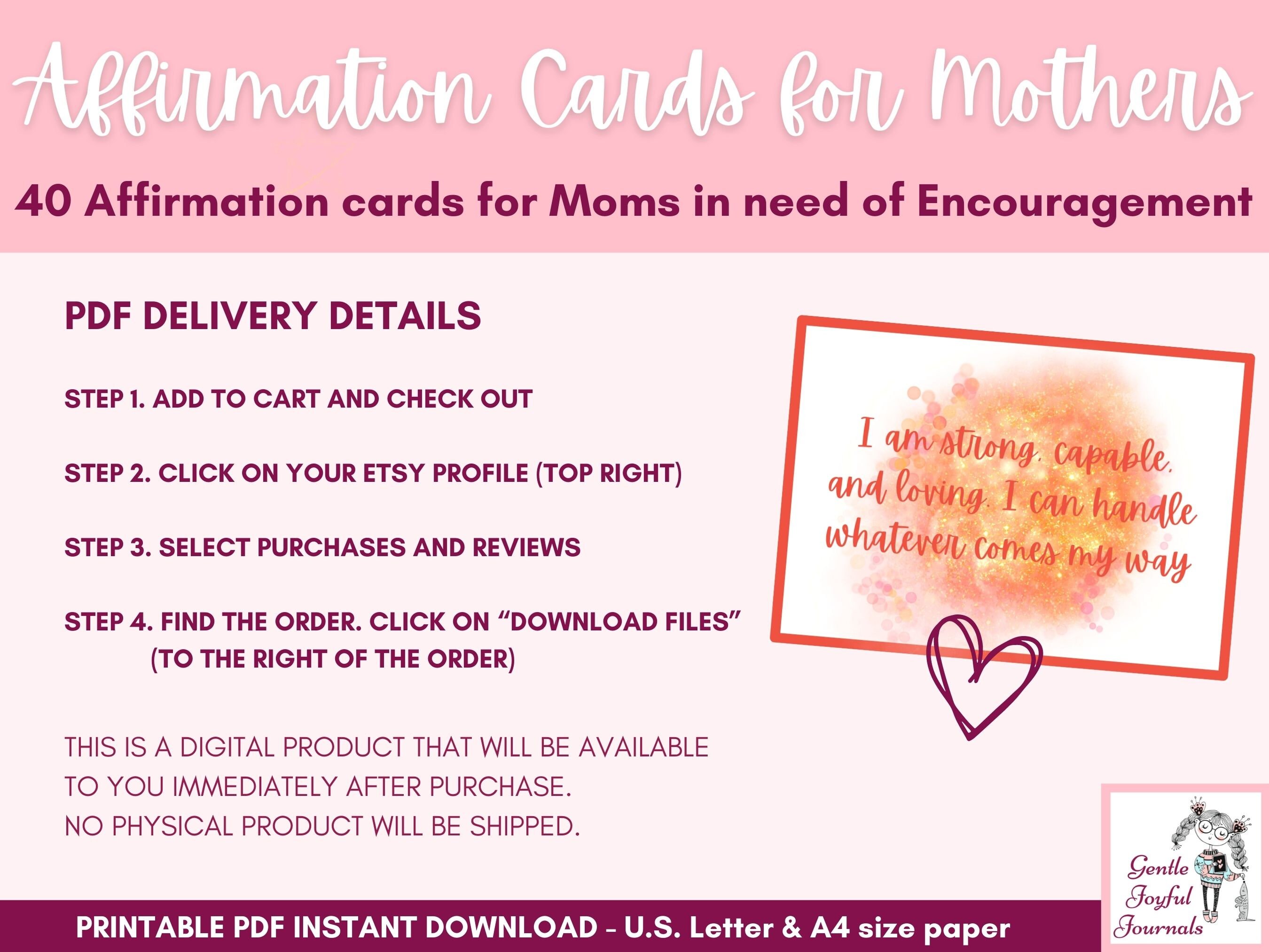 Affirmation Cards for Moms Who Need Encouragement Instant Download Mom ...