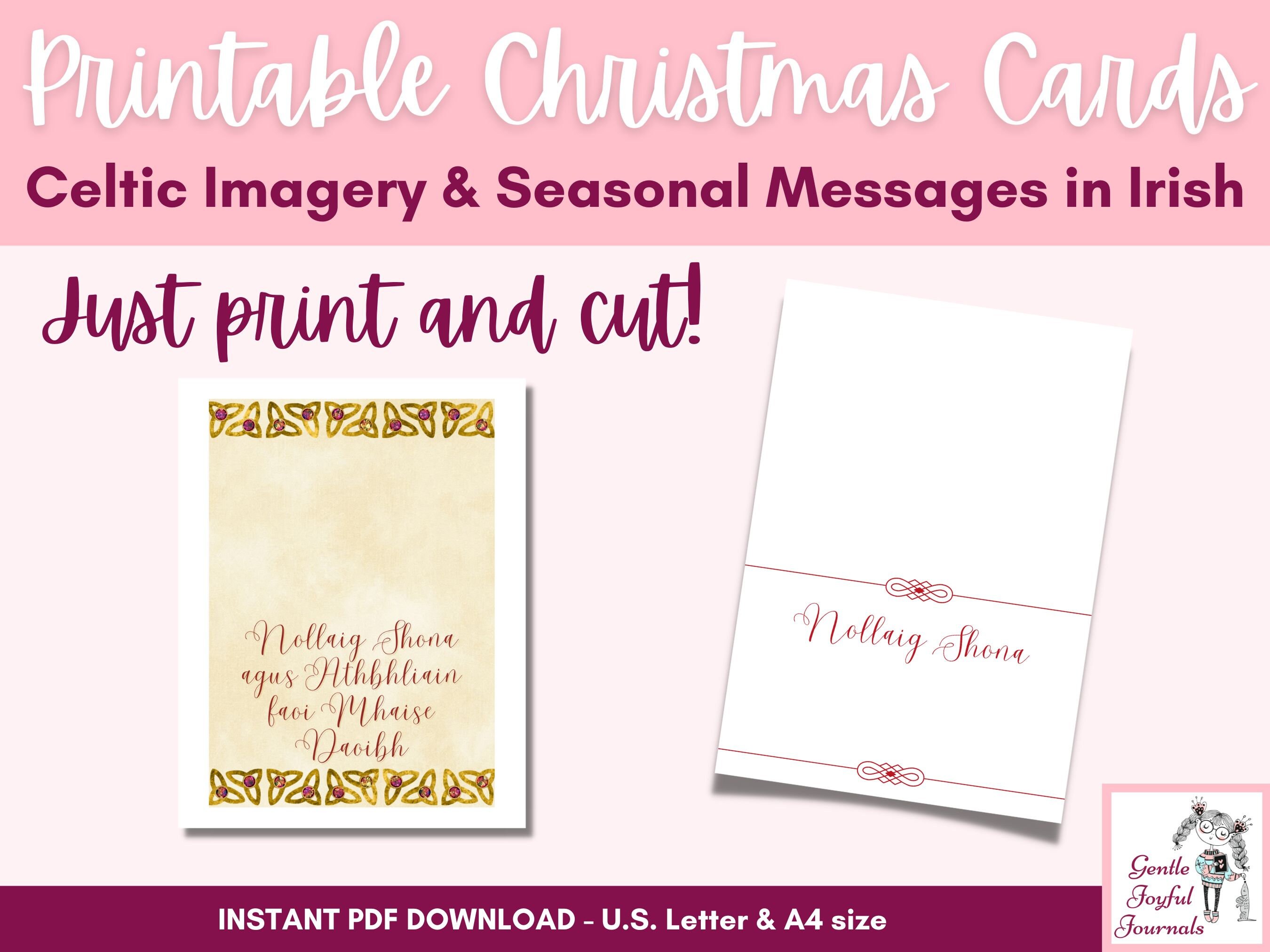 Irish Christmas Cards Printable Celtic Imagery and Xmas Greetings in ...