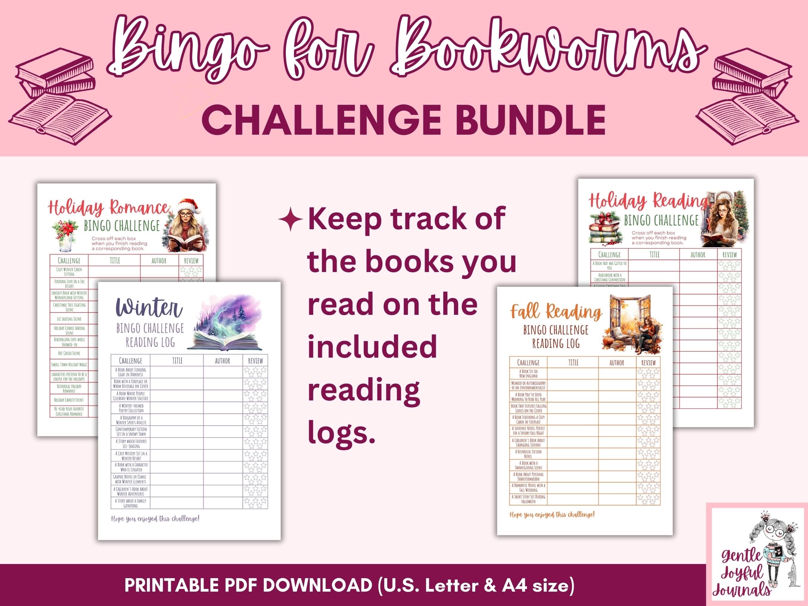 Book Bingo Bundle Fall Winter Holidays Bingo Challenge & Reading Logs ...
