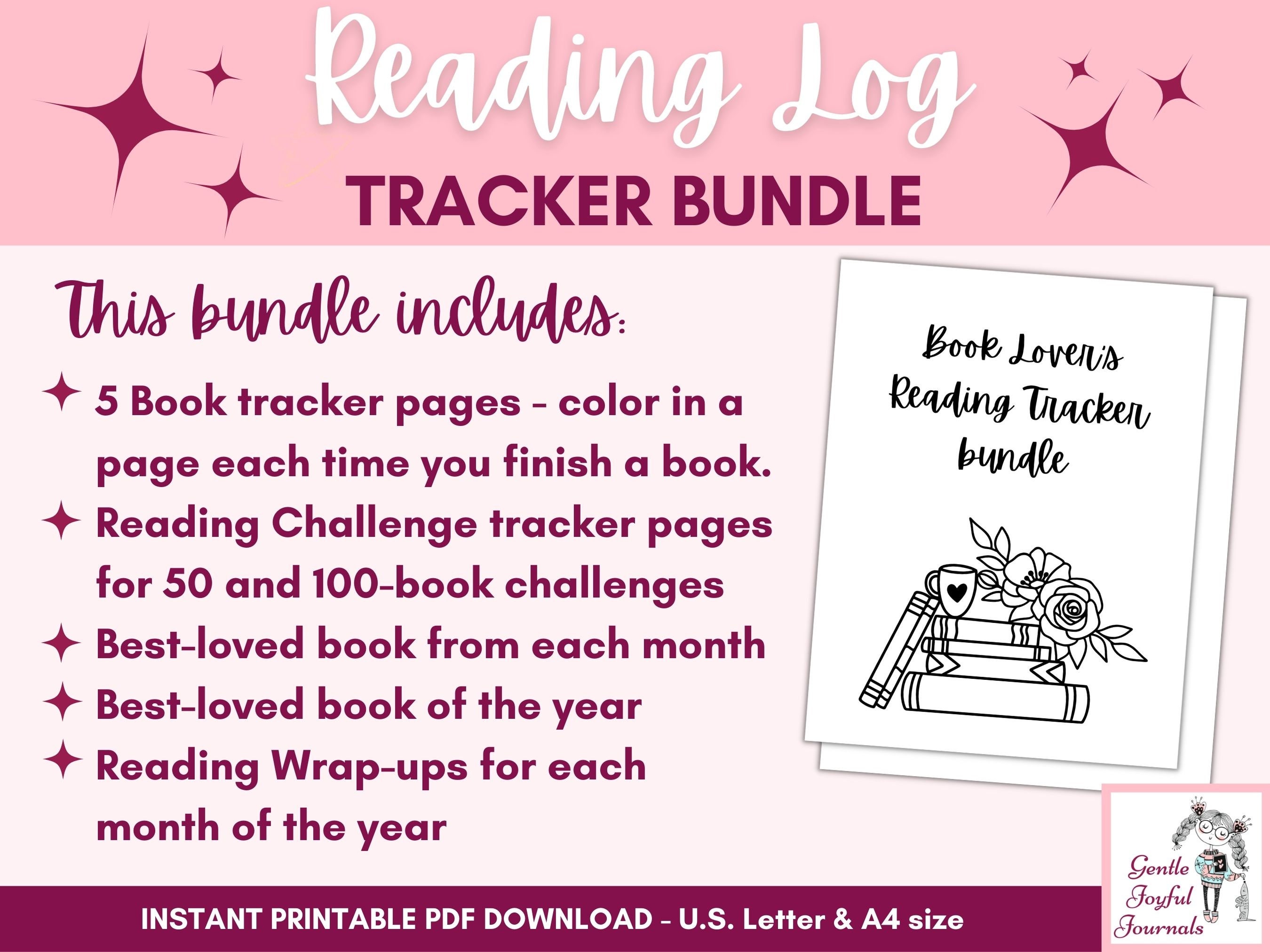 Book Lover's Reading Tracker Bundle Reading Log for Book Challenges ...