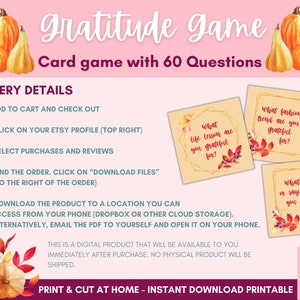 Gratitude Game Printable Question Cards Thanksgiving Activity Spark ...