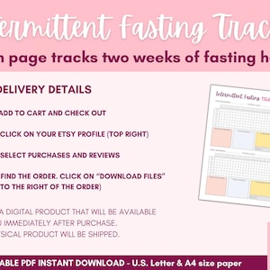 Intermittent Fasting Tracker Printable Fasting Log Planner Insert A4 ...