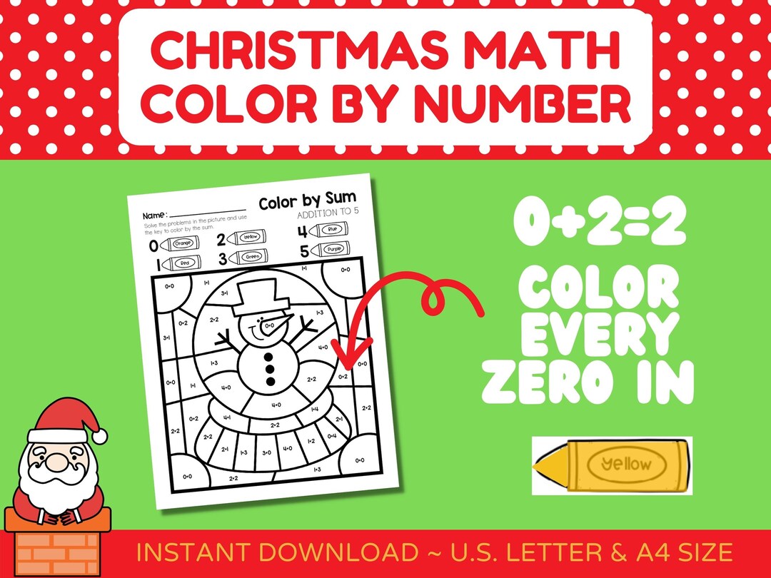Christmas Winter Maths Color by Numbers Addition to 5, 10 and up to 15 ...