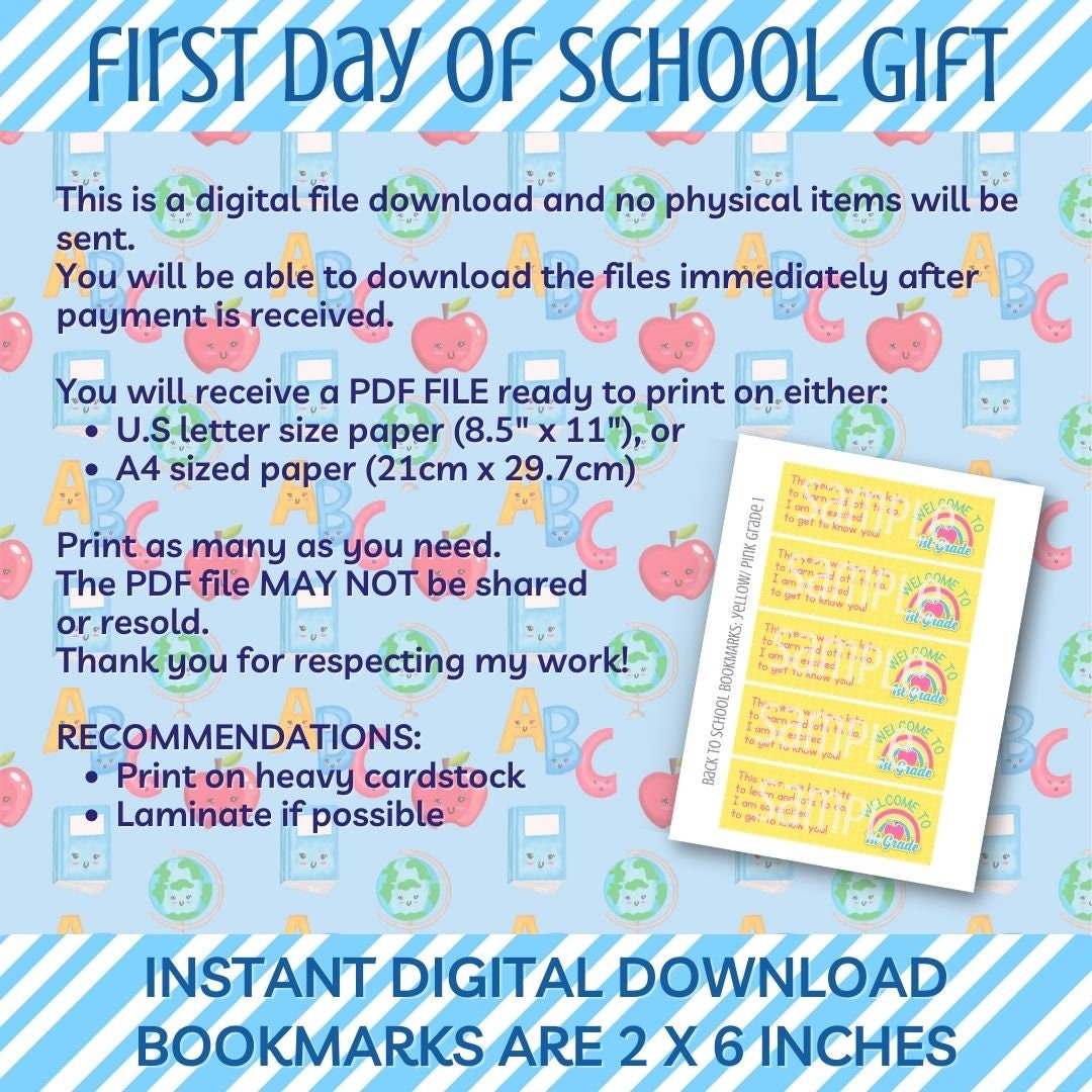Back to School Printable Bookmarks Set With Message From Their - Etsy