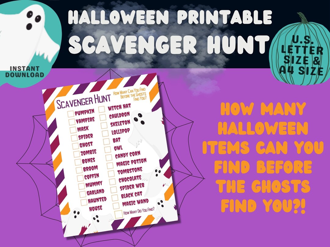 Halloween Scavenger Hunt Game for Kids October Trick or Treat - Etsy