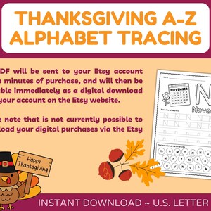Thanksgiving Alphabet Handwriting Practice Sheets Manuscript Printing ...