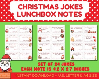 Christmas Lunchbox Jokes for Kids - Etsy