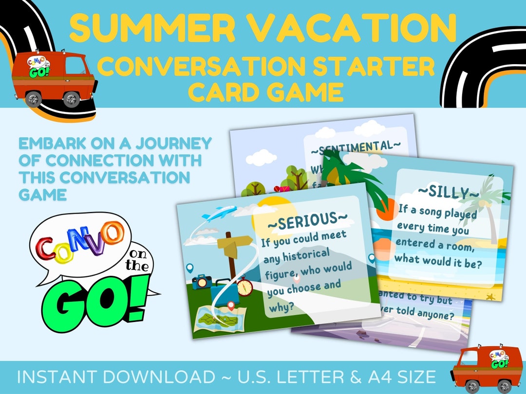 Road Trip Conversation Starter Question Cards for Kids and Families ...