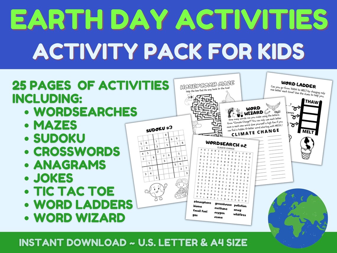 Earth Day Activity Pack Printable Download Get Kids Excited About ...