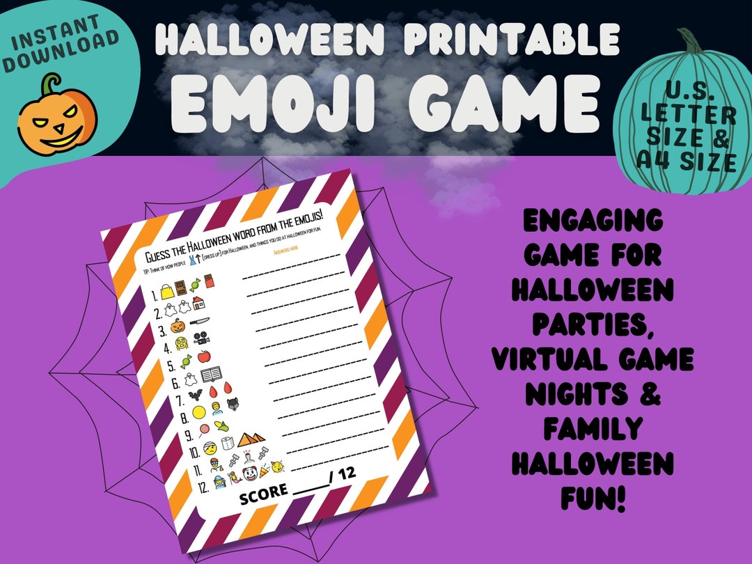 Halloween Emoji Pictionary Game for Kids October Trick or Treat Party ...