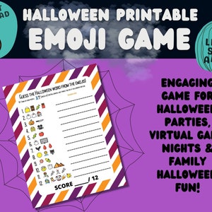 Halloween Emoji Pictionary Game for Kids October Trick or Treat Party ...