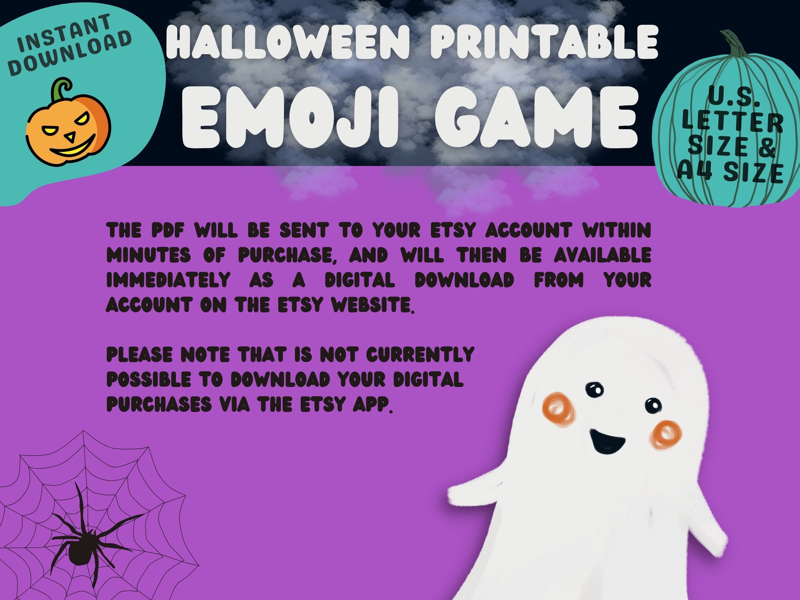 Halloween Emoji Pictionary Game for Kids October Trick or Treat Party ...