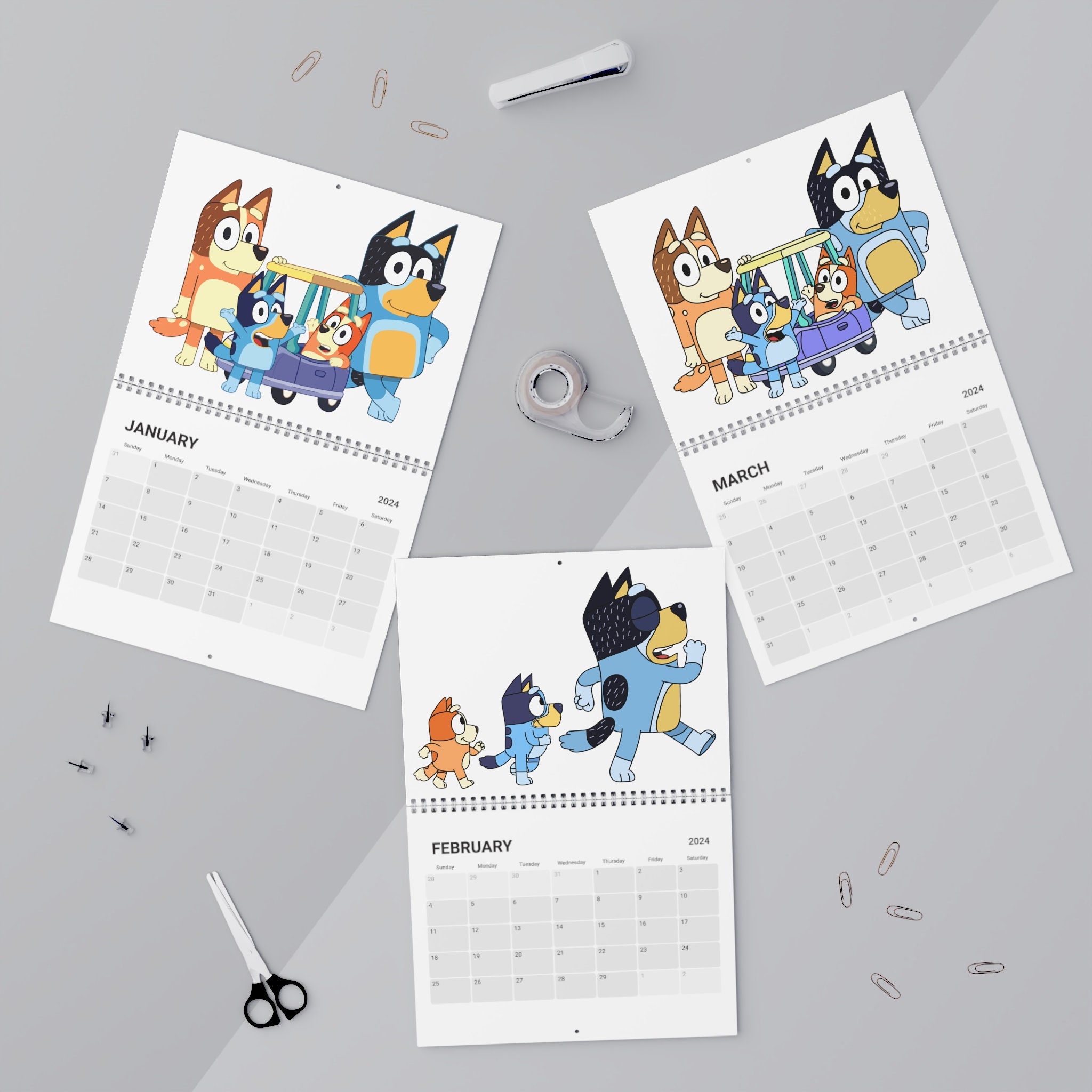 Bluey Calendar (2024) - Etsy